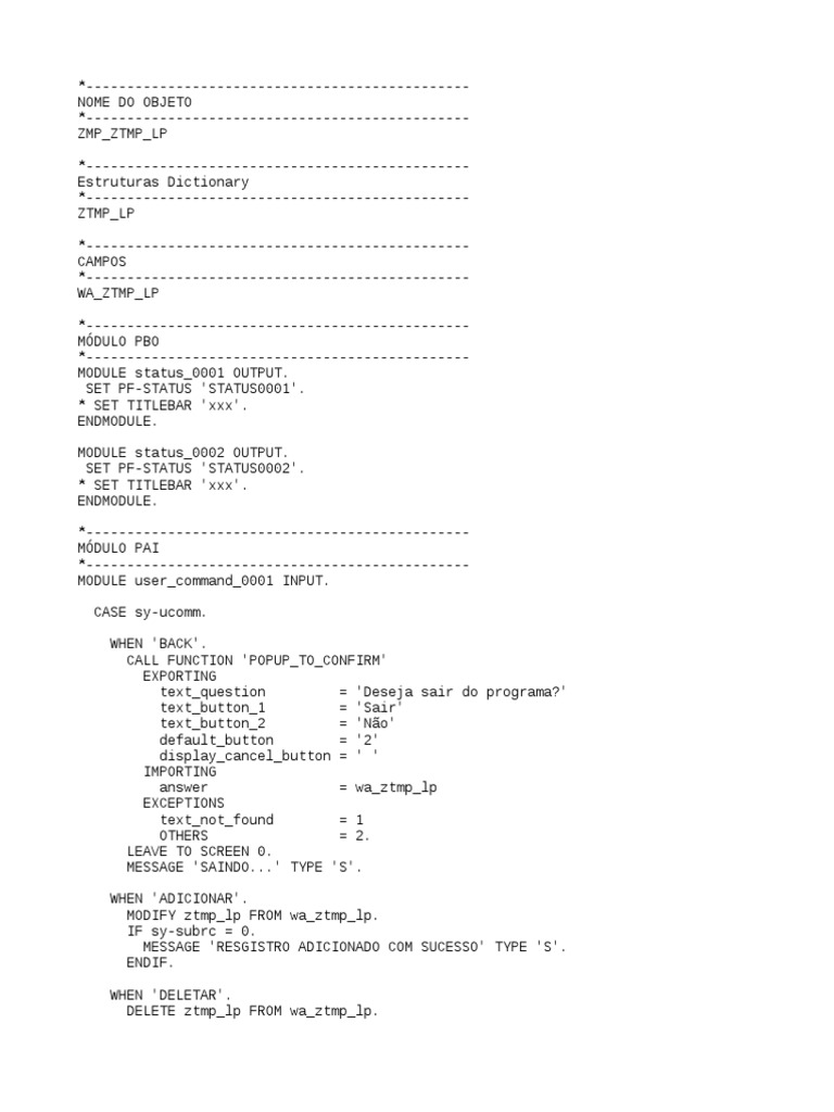 SAP - ABAP - Module Pool | PDF | Computer Programming | System Software