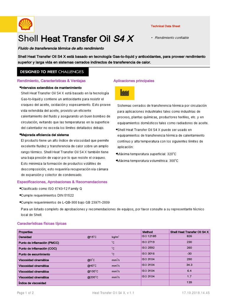 Heat Transfer Oil S4 X | PDF | Agrietamiento (Química) | Petróleo