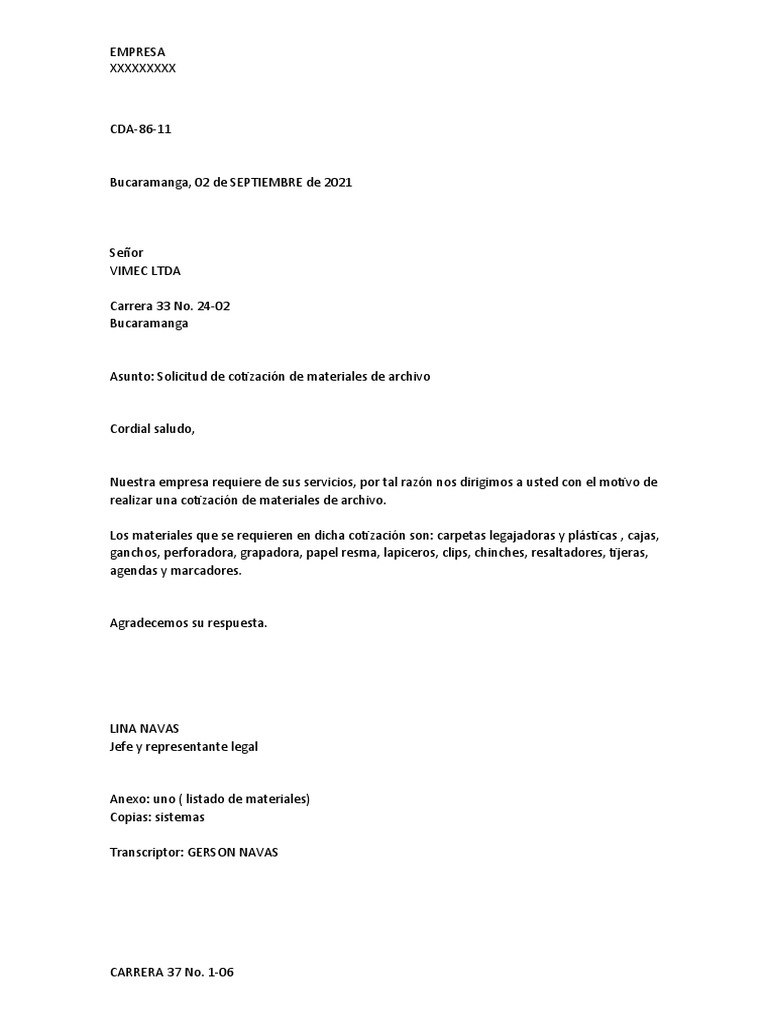 Carta Estilo Bloque Extremo | PDF