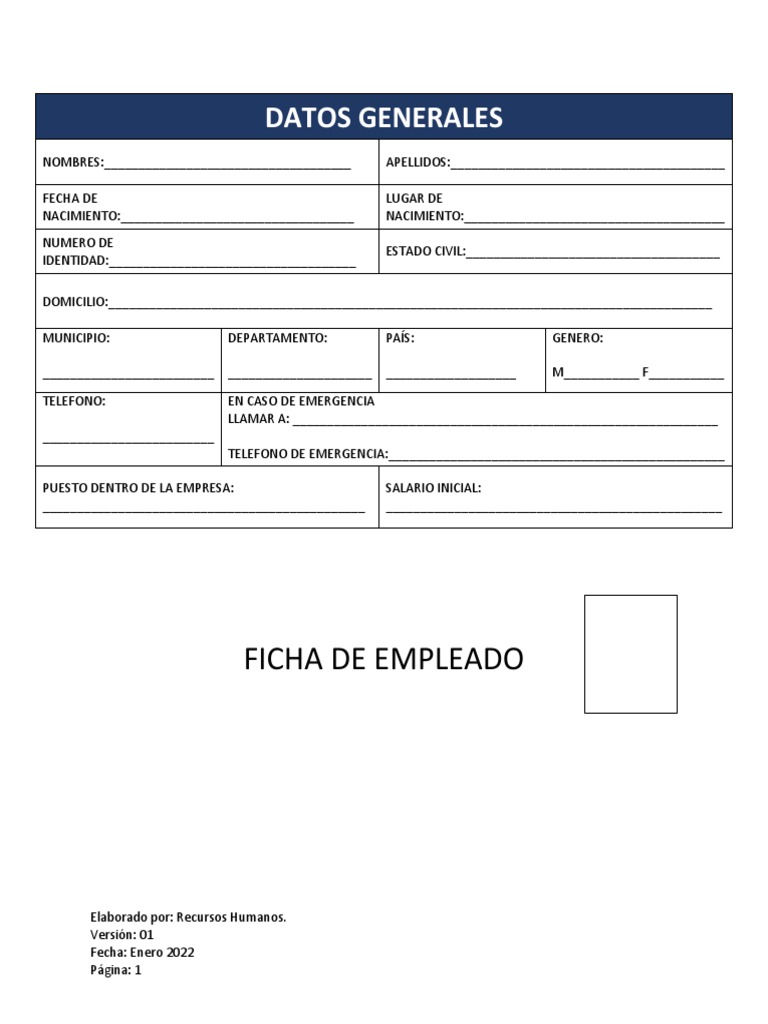 Ficha de Empleado | PDF