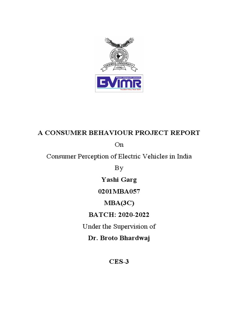 Consumer Behaviour - Ces 3 | PDF | Electric Vehicle | Car