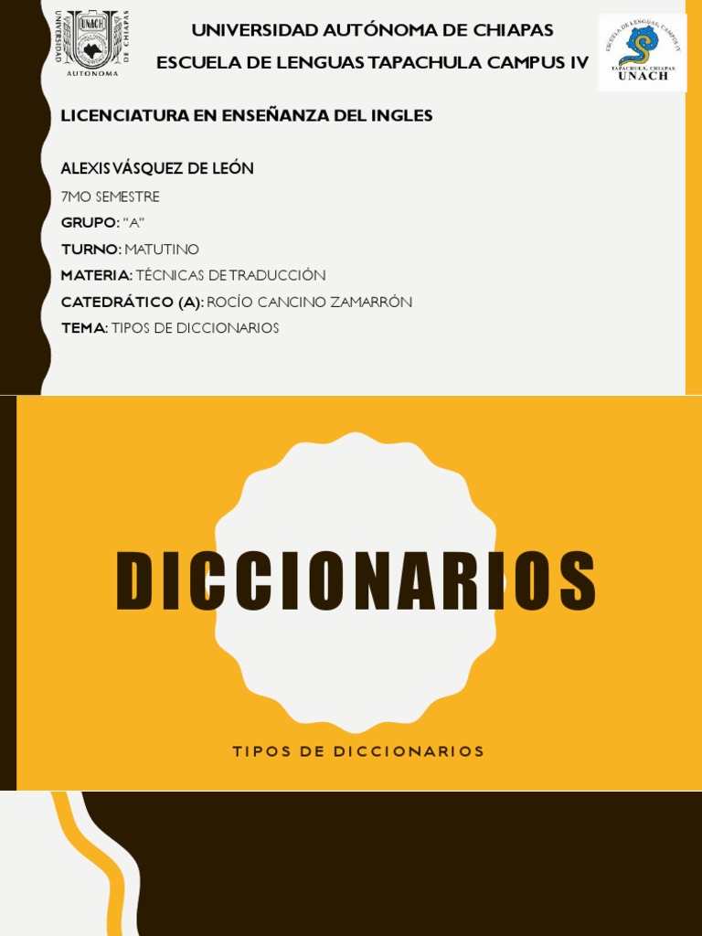 Tipos de Diccionarios | PDF