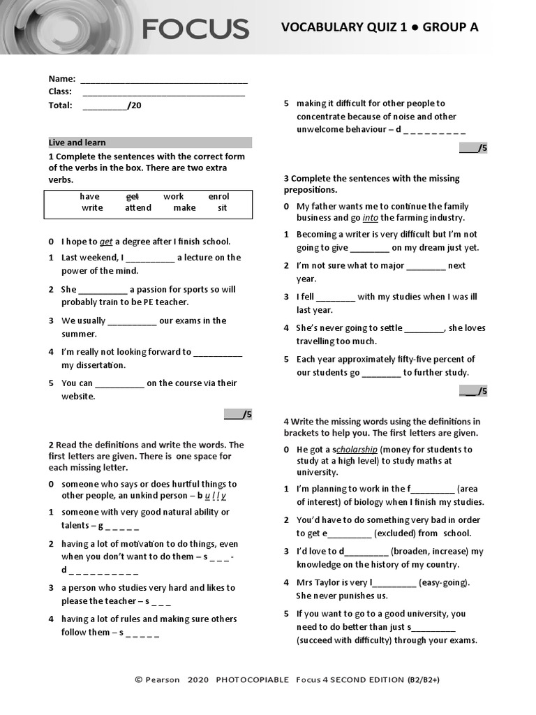 Vocabulary Quiz 1 Group A | PDF | Communication | Human Communication