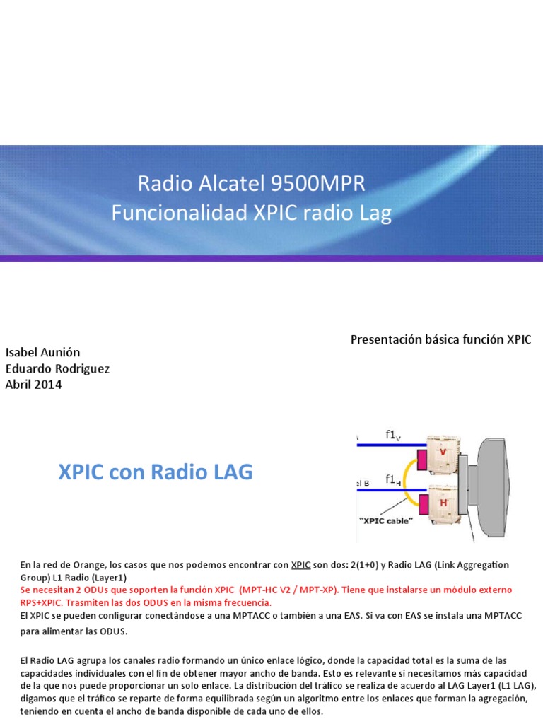 Presentacion XPIC | PDF | Edad de información | Transmisión de datos