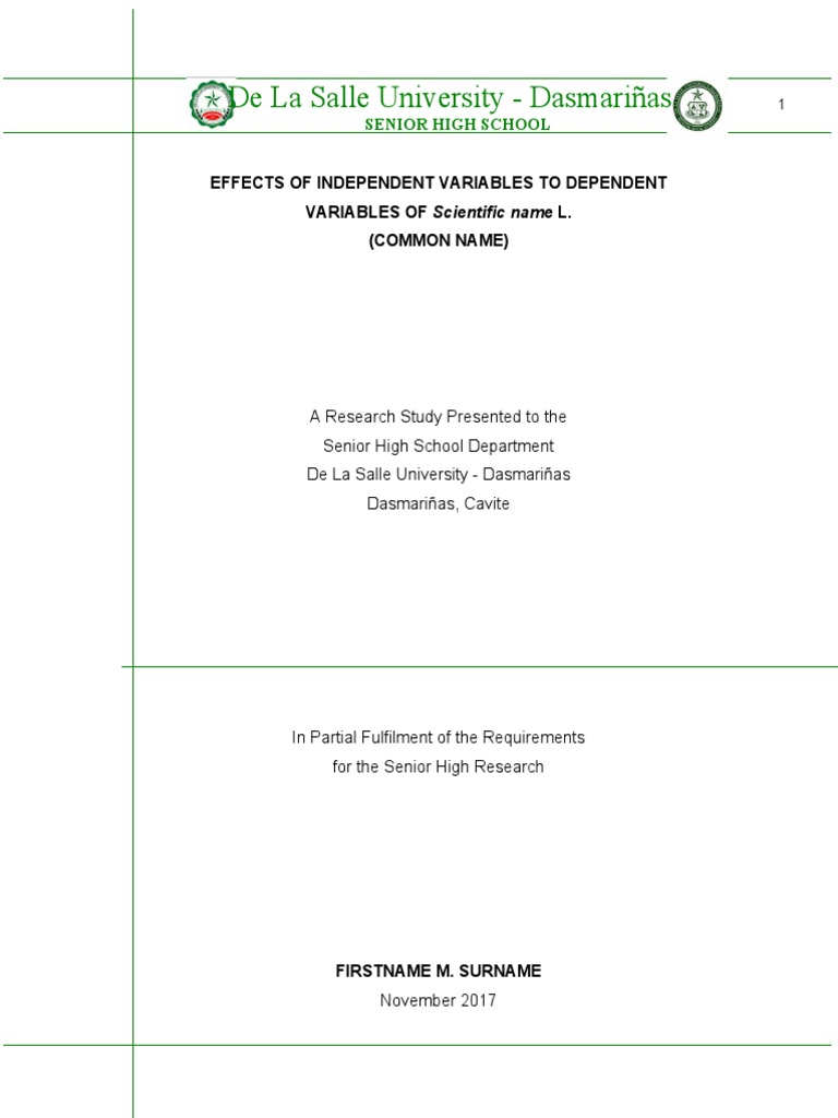 De La Salle University - Dasmariñas | PDF | Statistics | Variable ...