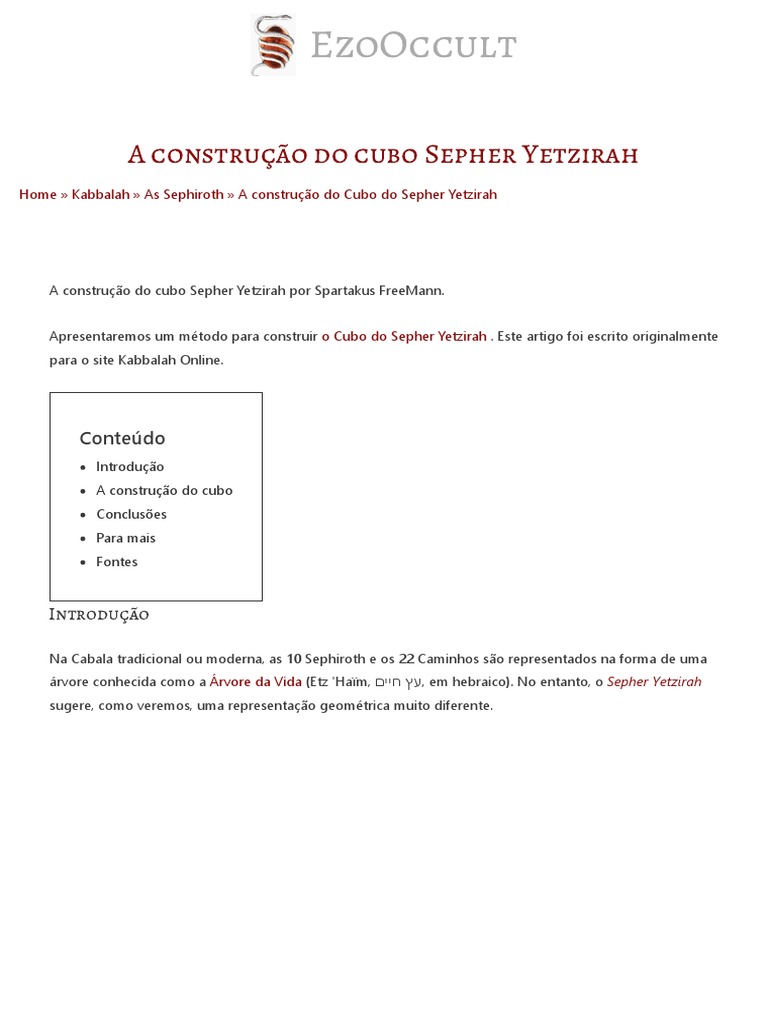 La Construction Du Cube Du Sepher Yetsirah - Les Sephiroth | PDF | Cabala