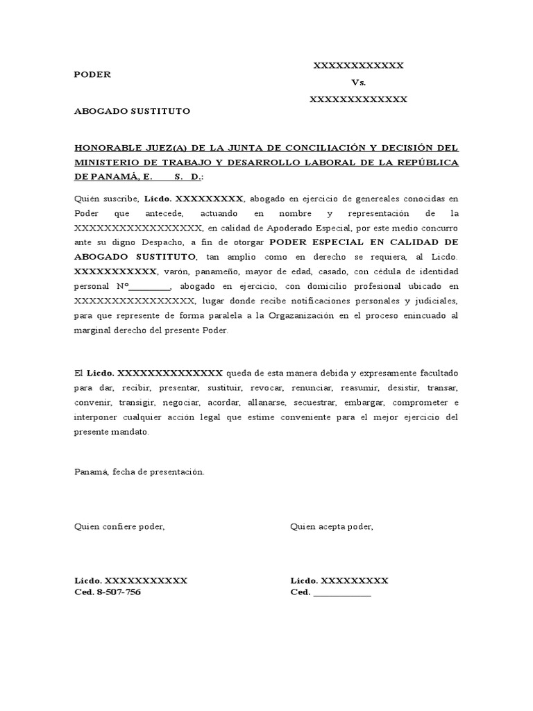 Poder Junta de Conciliacion - Mitradel | PDF