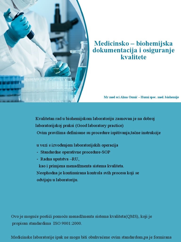 Medicinsko-Biohemijska Dokumentacija I Osiguranje Kvalitete | PDF