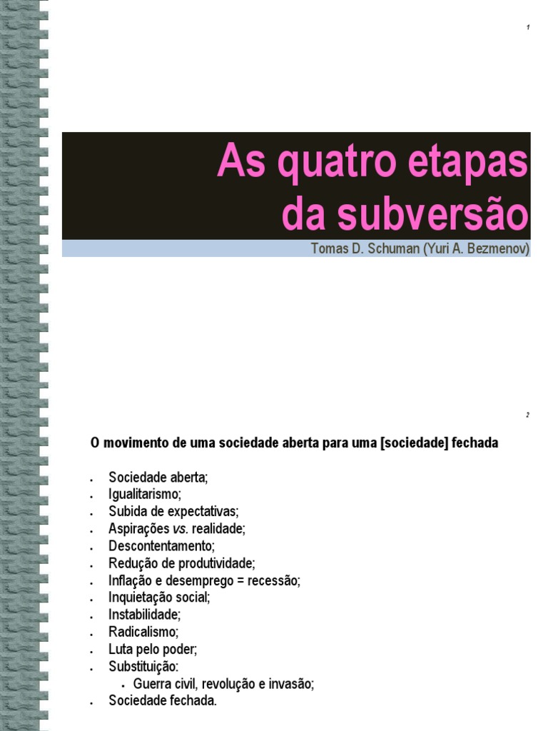 Quatro Etapas da Subversão Ideológica | PDF | Política mundial | União ...