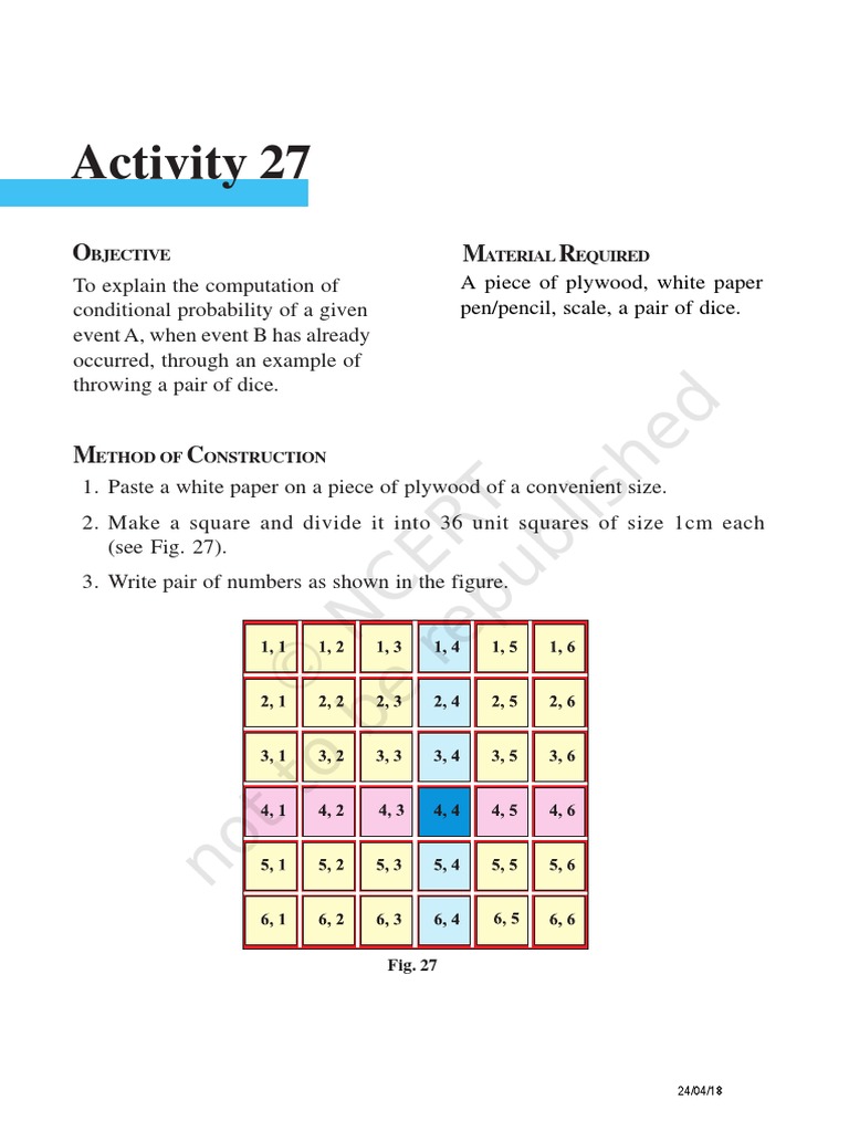 Computing Conditional Probability Through an Example of Throwing a Pair ...