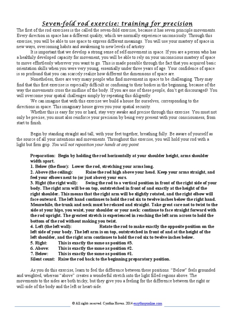 Seven-Fold Rod Exercise: Training For Precision: © All Rights Reserved ...