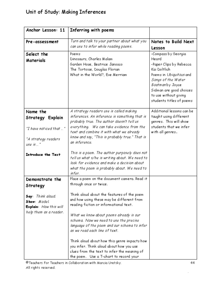 Unit of Study: Making Inferences | PDF | Inference