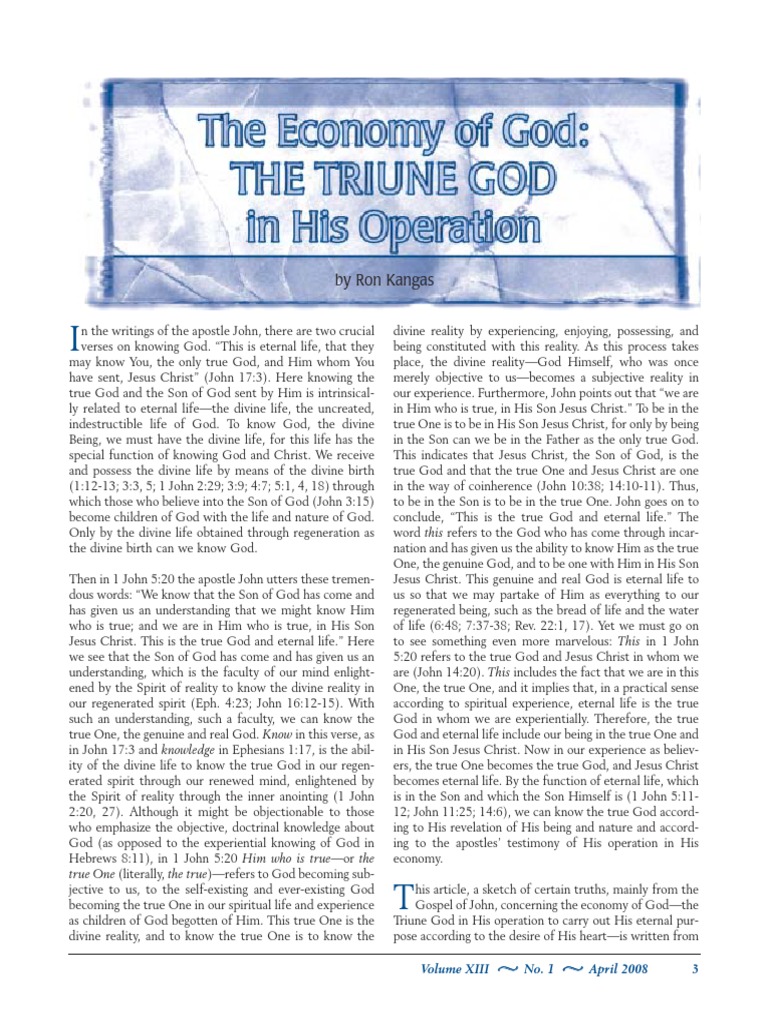 By Ron Kangas: True One (Literally, The True) - Refers To God Becoming ...