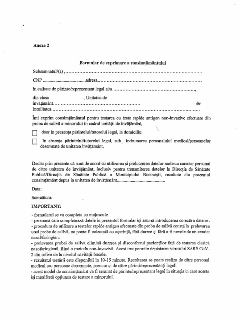 Formular Consimtamant | PDF