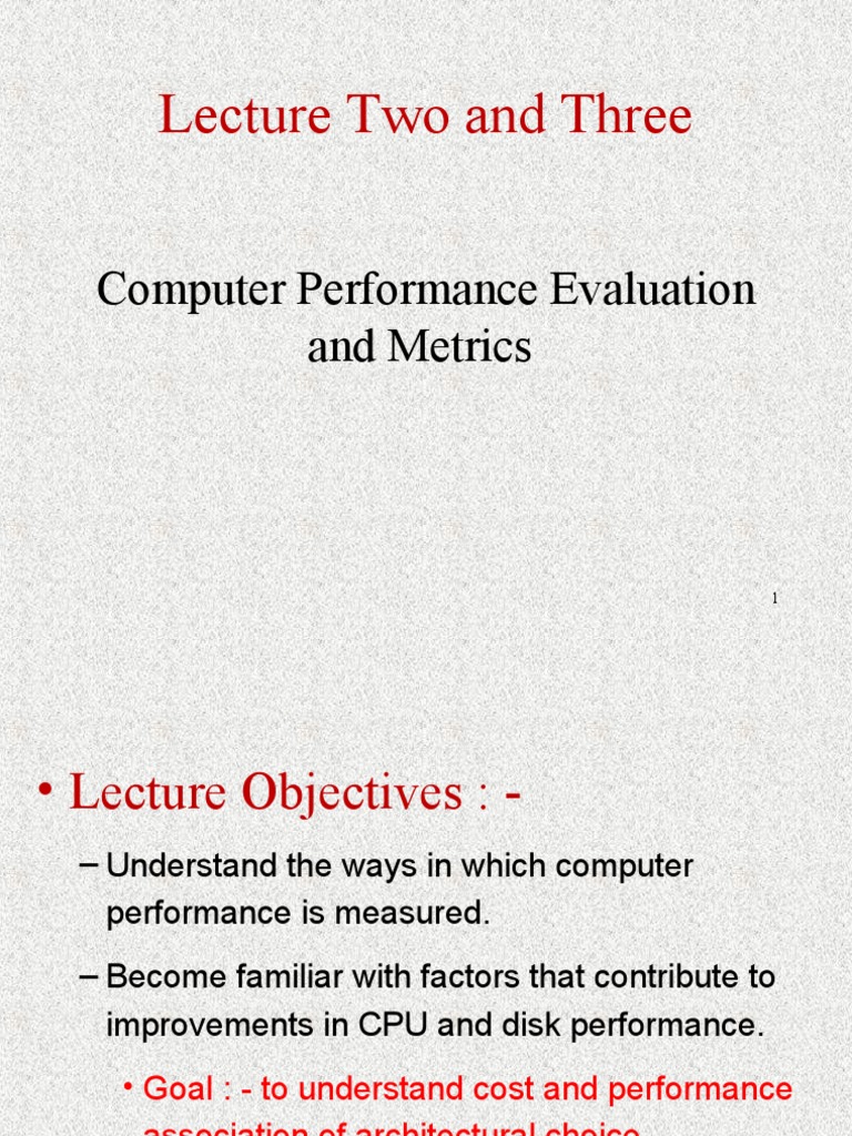Chapter 1 Lecture 2 & 3 - Computer Performance | PDF | Central ...