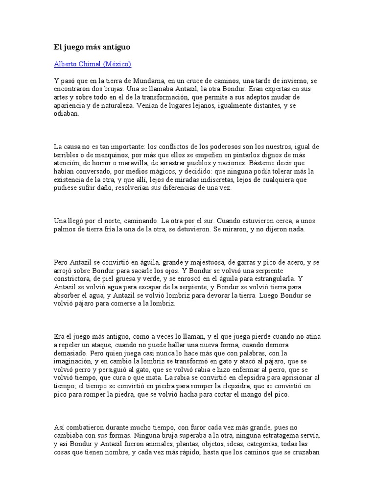 28.-CHIMAL ALBERTO - El Juego Más antiguo-MEXICO | PDF