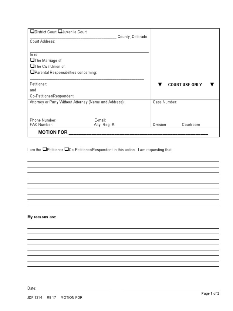 JDF 1314 General Motion | PDF | Law