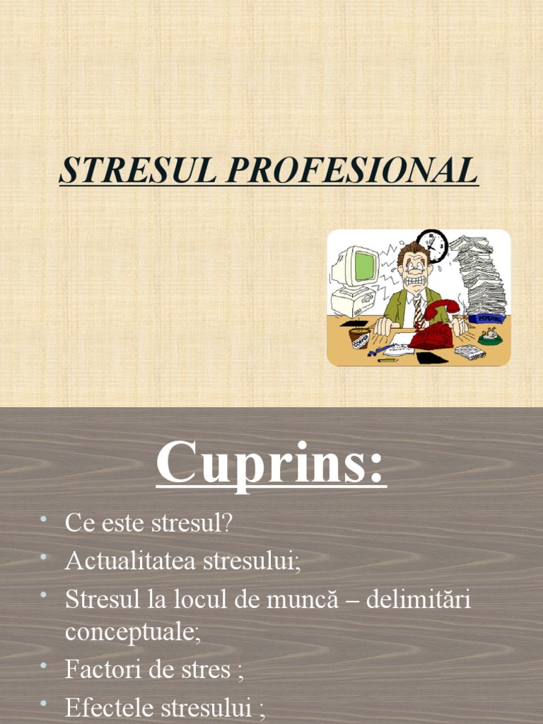 Stresul Profesional | PDF
