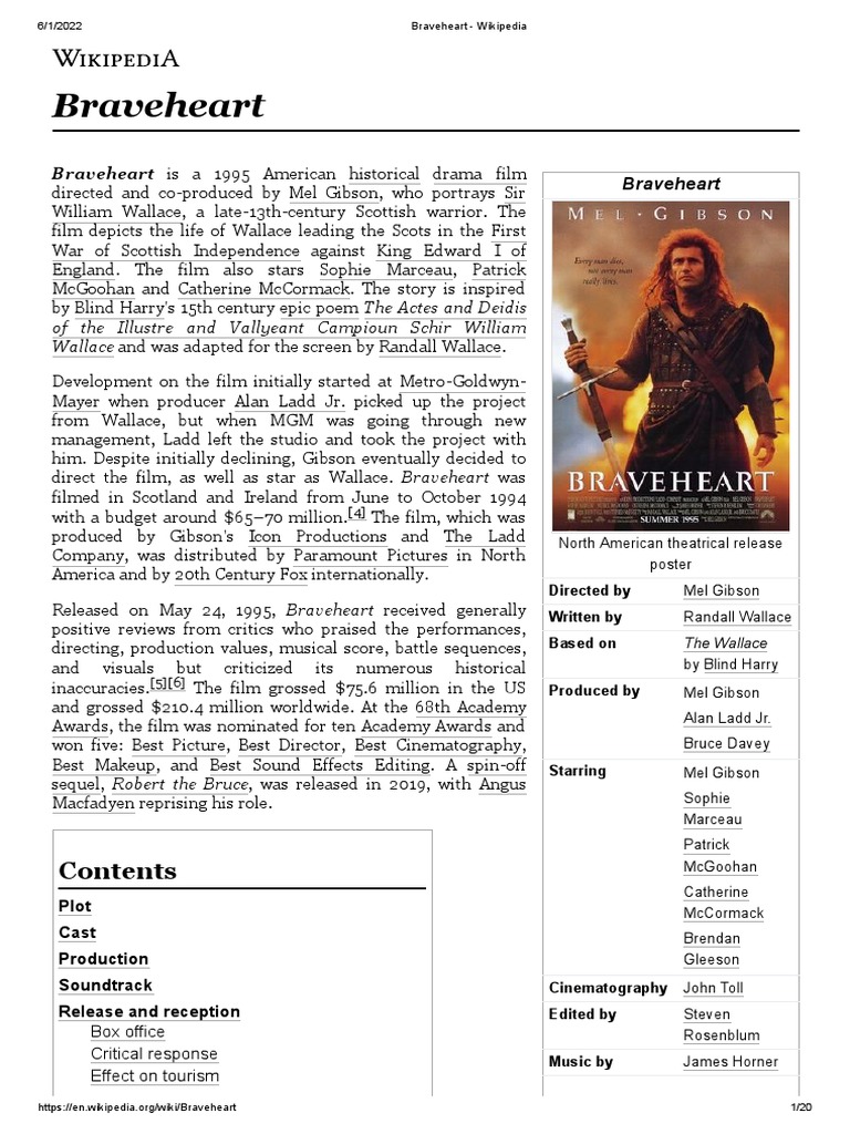 Braveheart - Wikipedia | PDF