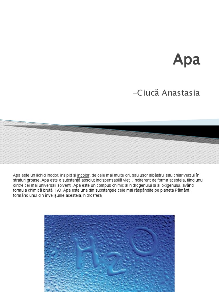 Apa - Proiect Chimie | PDF