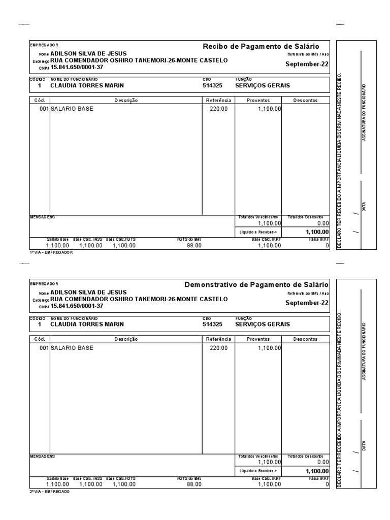 Modelo Contracheque 2021 2 | PDF