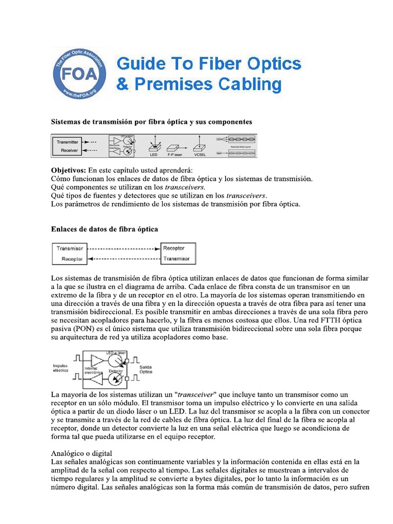 FOA Reference Guide To Fiber Optics - Sistemas de Transmisión Por Fibra ...