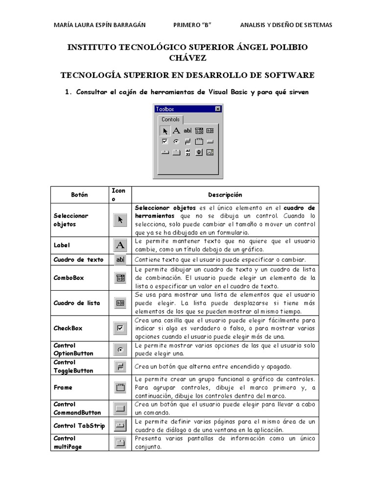 Herramientas Visual Basic | Descargar gratis PDF | Básico | Ventana ...