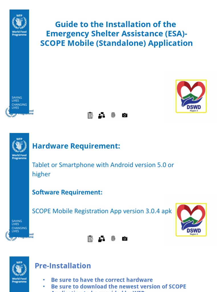 Guide to Installing and Configuring the SCOPE Mobile Registration Application for Emergency ...