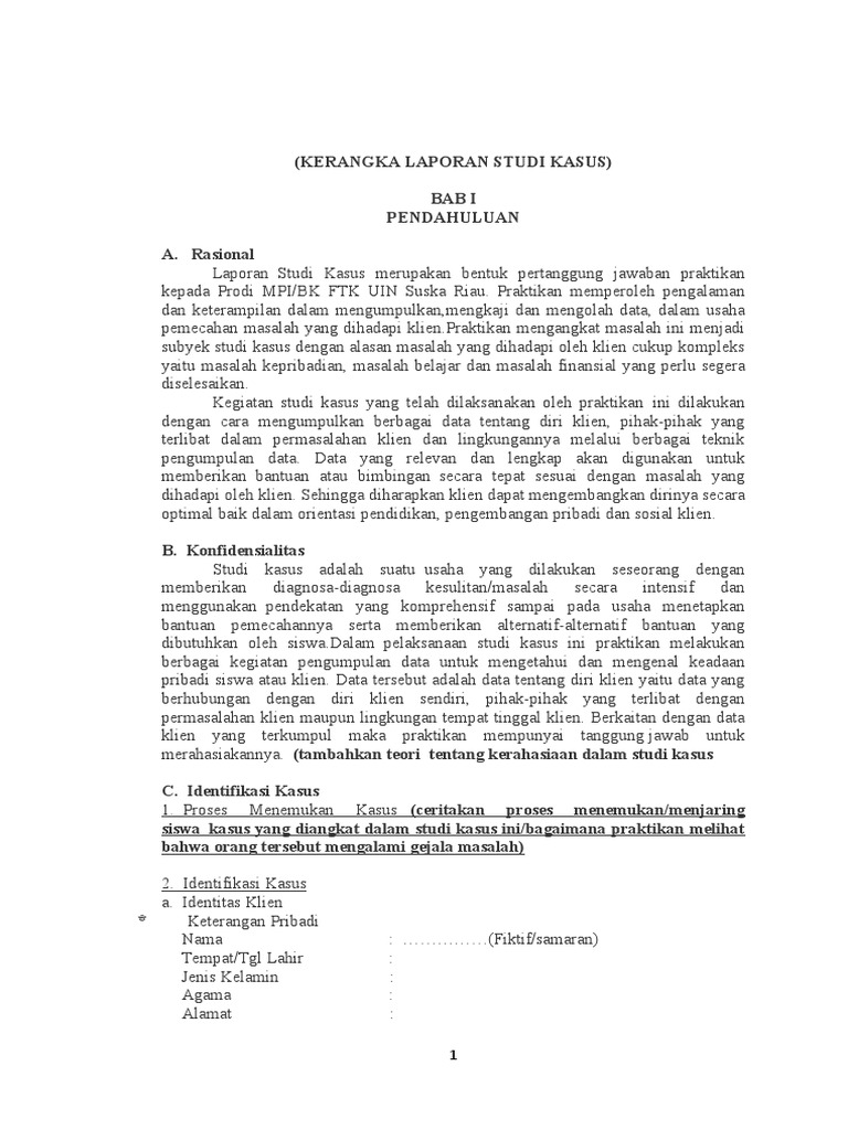 Format Studi Kasus | PDF