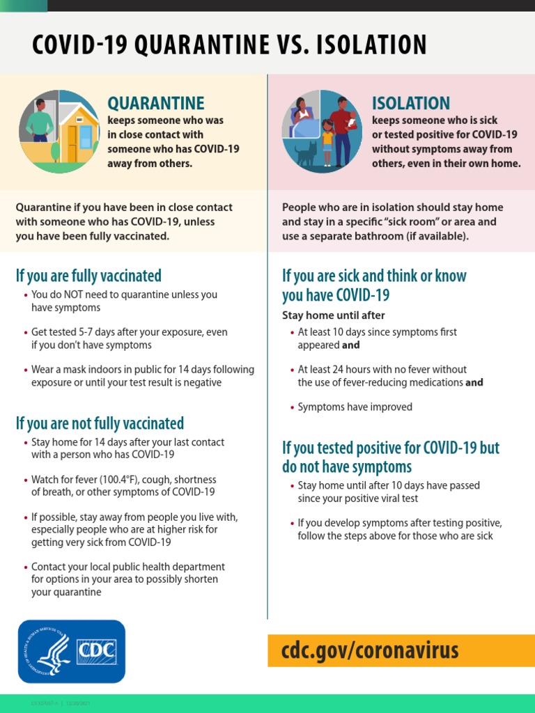 COVID 19 Quarantine Vs Isolation | PDF | Diseases And Disorders | Medicine