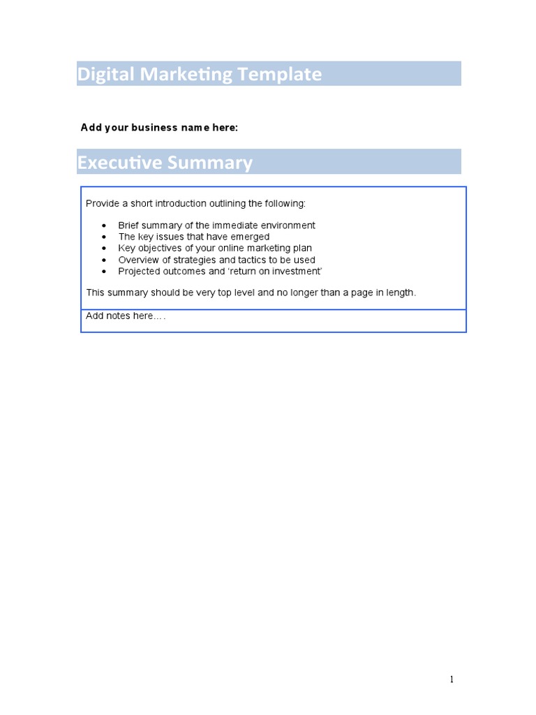 Digital Marketing Strategy Template | PDF | Swot Analysis | Digital ...