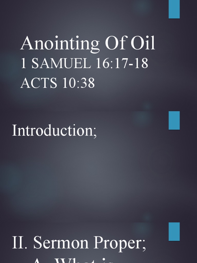 Anointing of Oil | PDF