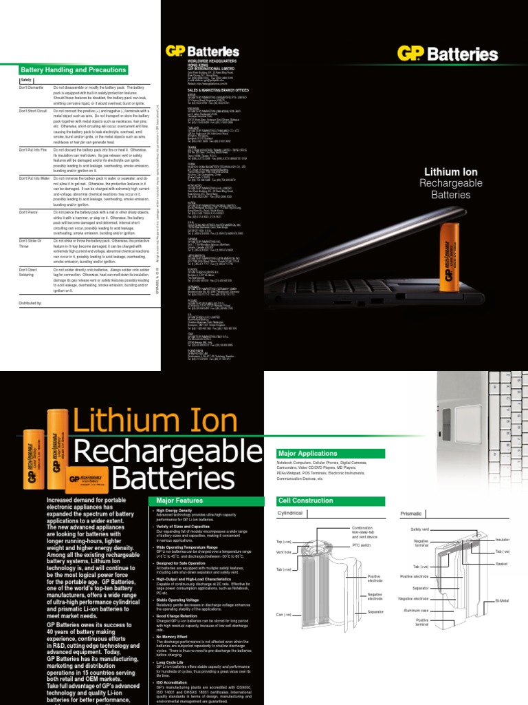 Lithium Ion: Rechargeable Batteries | PDF | Rechargeable Battery ...