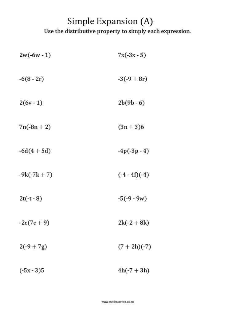 Simple Expansion (A) : WWW - Mathscentre.co - NZ | PDF | Mathematics