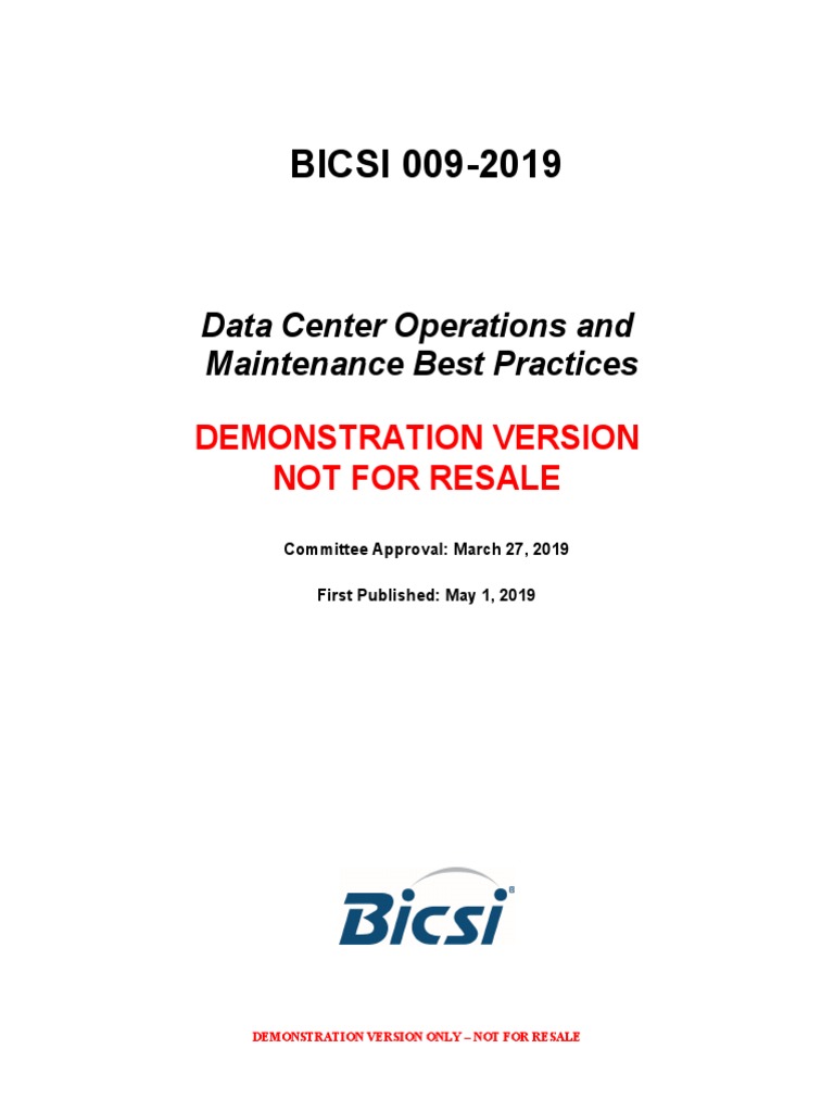 BICSI 009-2019: Data Center Operations and Maintenance Best Practices | PDF | Computer Security ...