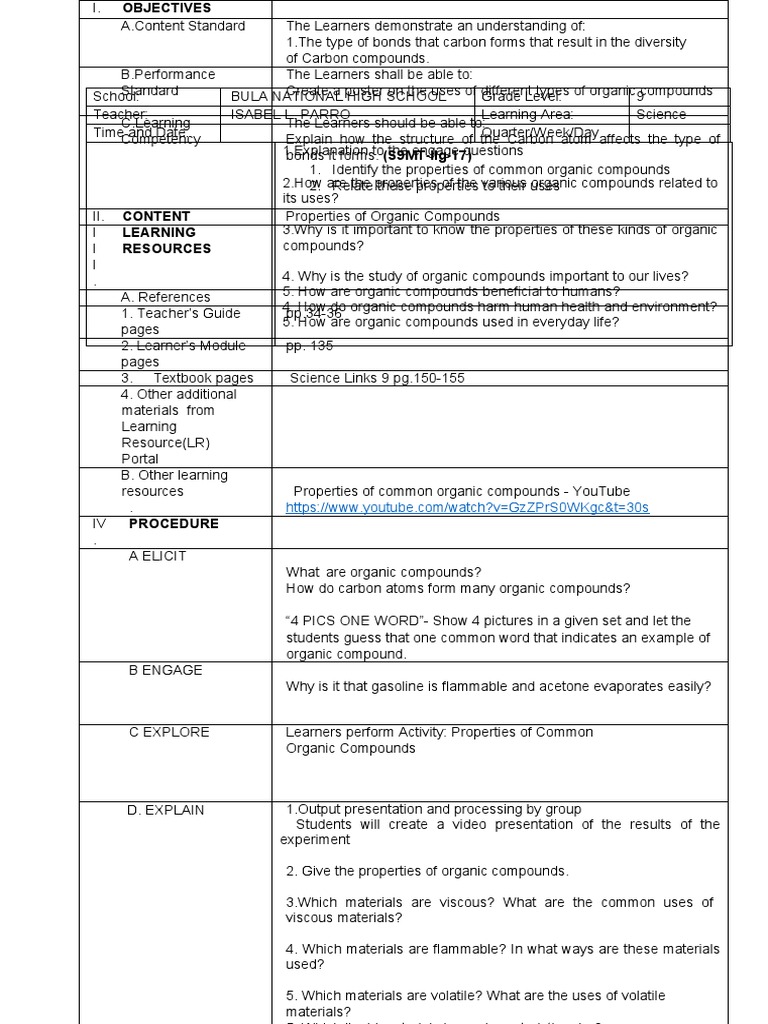 Lesson Plan Demo Teaching | PDF | Gasoline | Oil