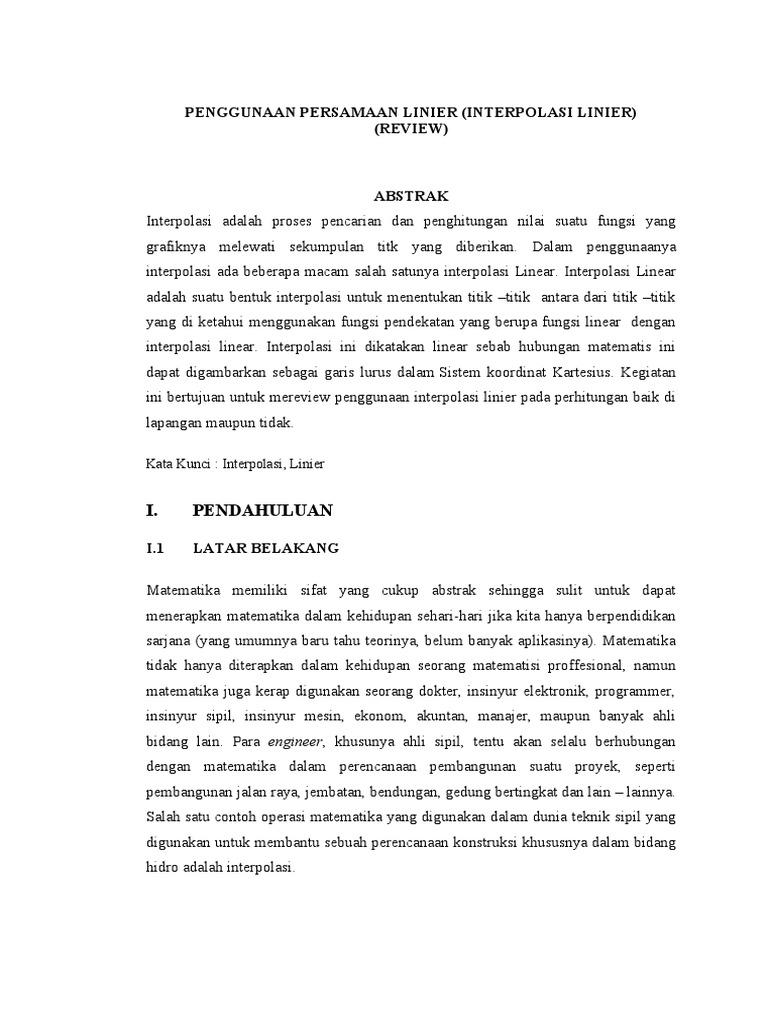 Penerapan Interpolasi Linier dalam Konstruksi | PDF