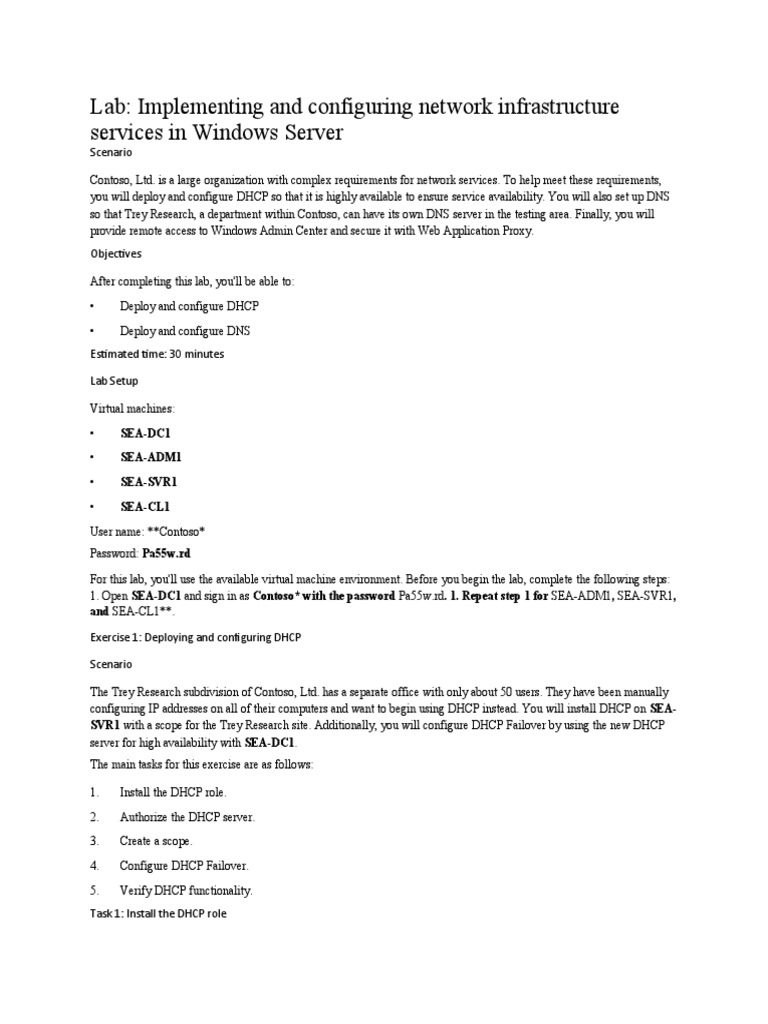 LAB 03 Implementing and Configuring Network Infrastructure Services in ...