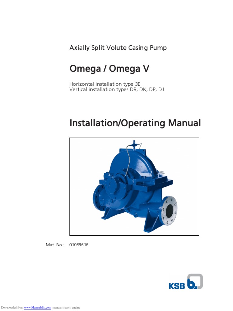 Omega KSB Pump | PDF | Pump | Safety