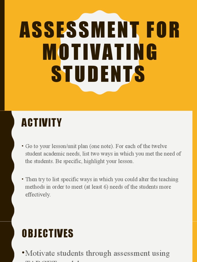 Assessment For Students Motivation | PDF | Educational Assessment ...