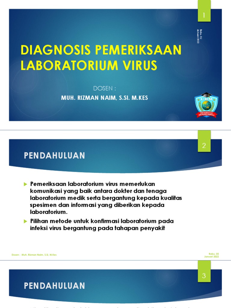 Xiii. Diagnosis Pemeriksaan Laboratorium Virus | PDF