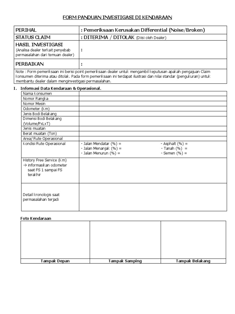 Form Pemeriksaan Differential | PDF
