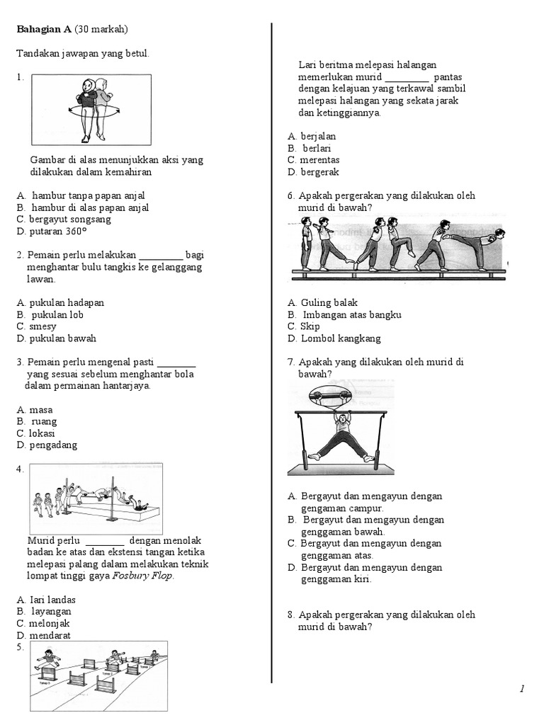 Peperiksaan Akhir Tahun 2020 Pendidikan Jasmani Tahun 6 Pdf