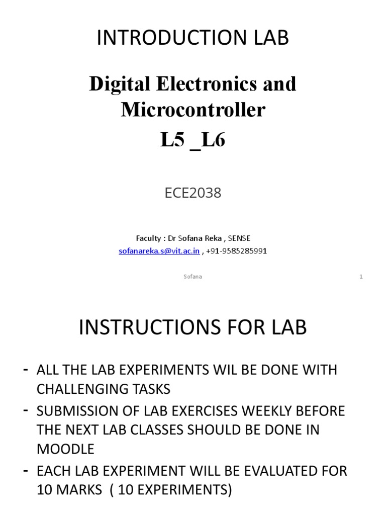 Introduction Lab: Digital Electronics and Microcontroller L5 - L6 | PDF ...