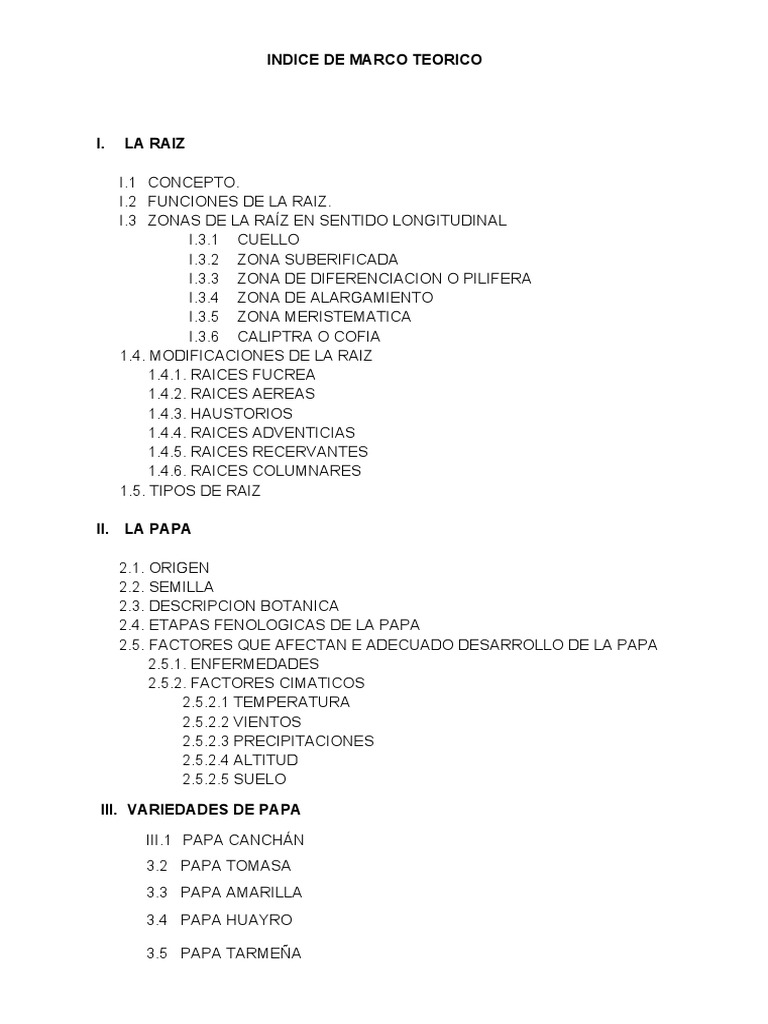 Marco Teorico Final | PDF | Raíz | Patata