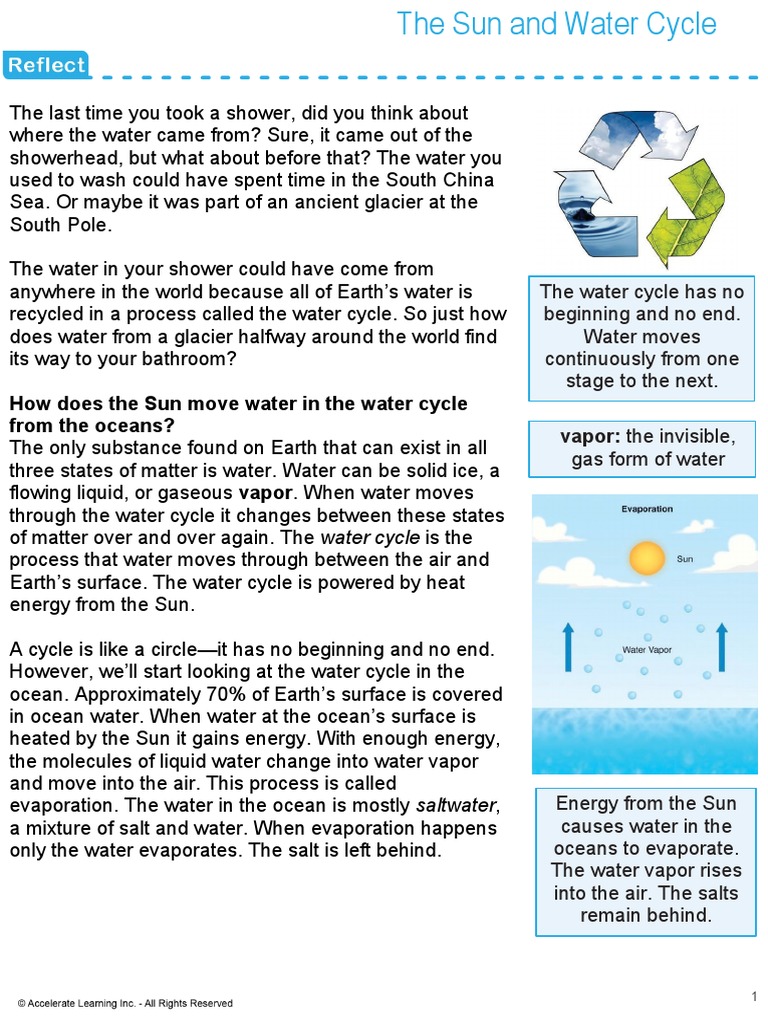 TX 5.8B TheSunandWaterCycle EXPLAIN STEMscopedia | PDF | Water | Water ...