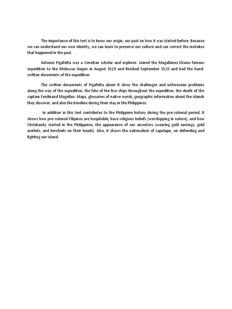 The Importance of This Text Is To Know Our Origin | PDF