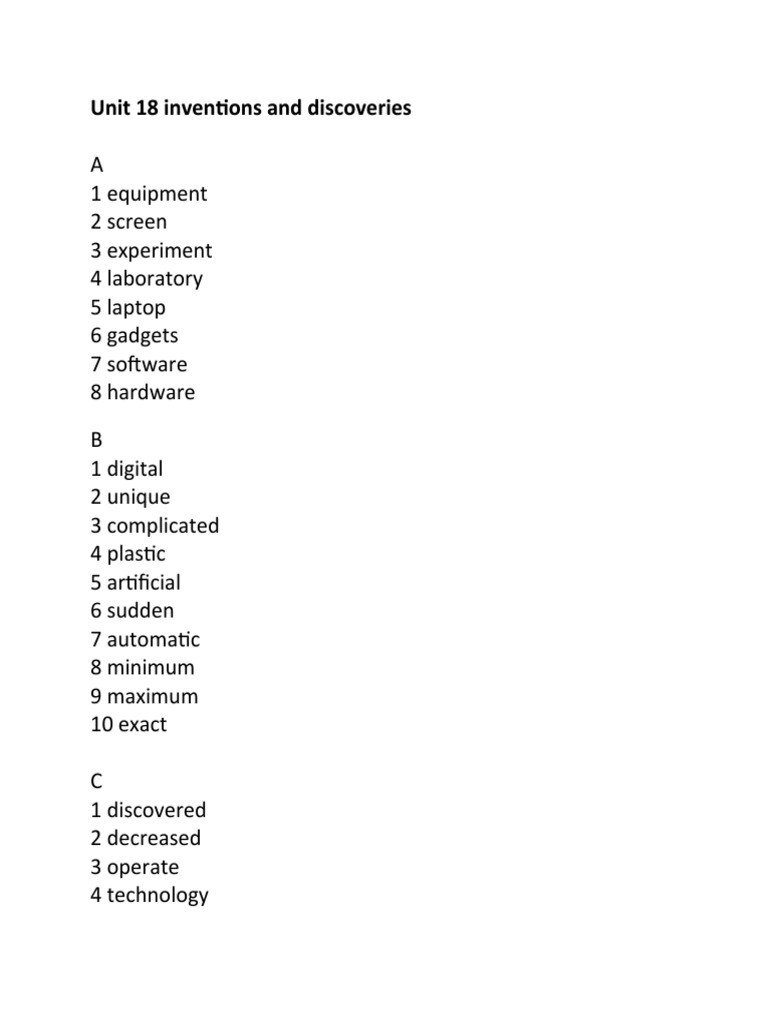 Unit 18 Inventions and Discoveries | PDF