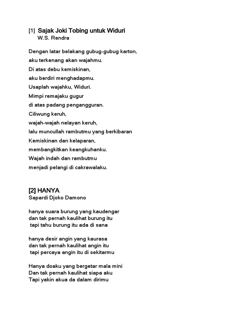 PUISI Indonesia-Inggris | PDF | Puisi | Fiksi Umum