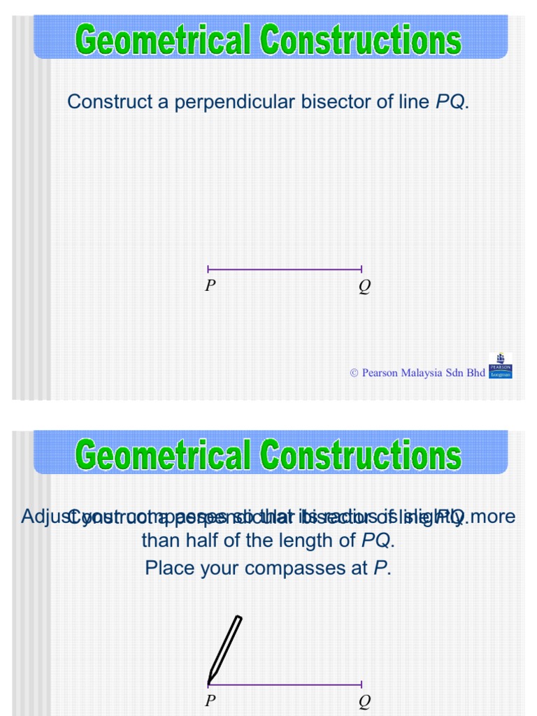 Construct A Perpendicular Bisector of Line 6 | PDF | Angle | Perpendicular